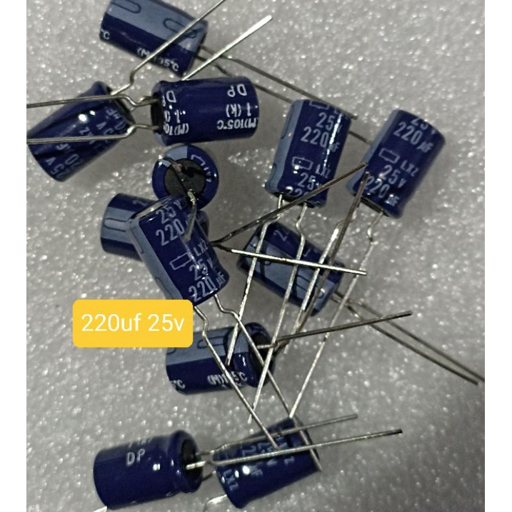 Jual 10BUAH ELKO 220UF 25v CAPASITOR ELCO 220 UF 25 VOLT | Shopee Indonesia