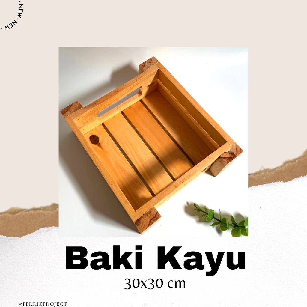 Jual Baki Kayu Nampan Kayu 30x30 Box Idul Fitri Seserahan Kotak ...