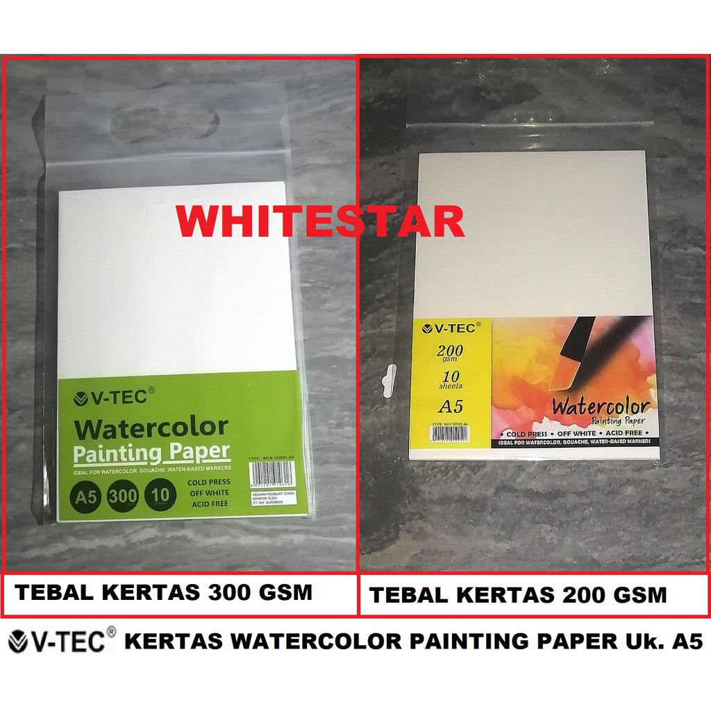 Jual kertas watercolor painting paper v-tec 200gsm / 300gsm cold press ...