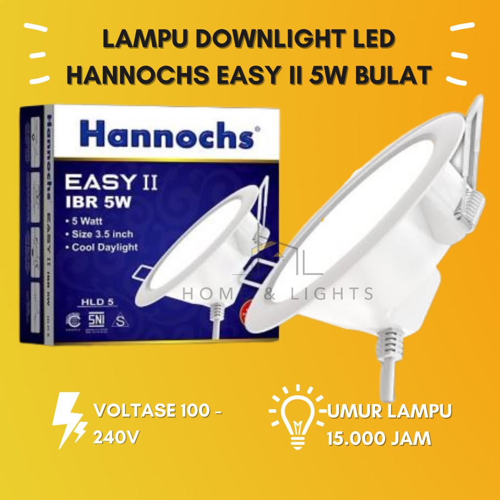 Jual Hannochs Easy II Downlight LED Bulat 3W/5W/7W/9W/12W/15W/20W | Garansi Resmi 1 Tahun ...