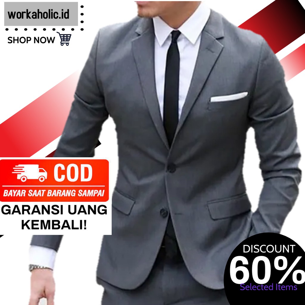 Jual BEST SELLER! JAS PRIA BLAZER PRIA JAS NIKAH JAS WISUDA JAS SLIMFIT JAS FORMAL PRIA SERI ABU ...
