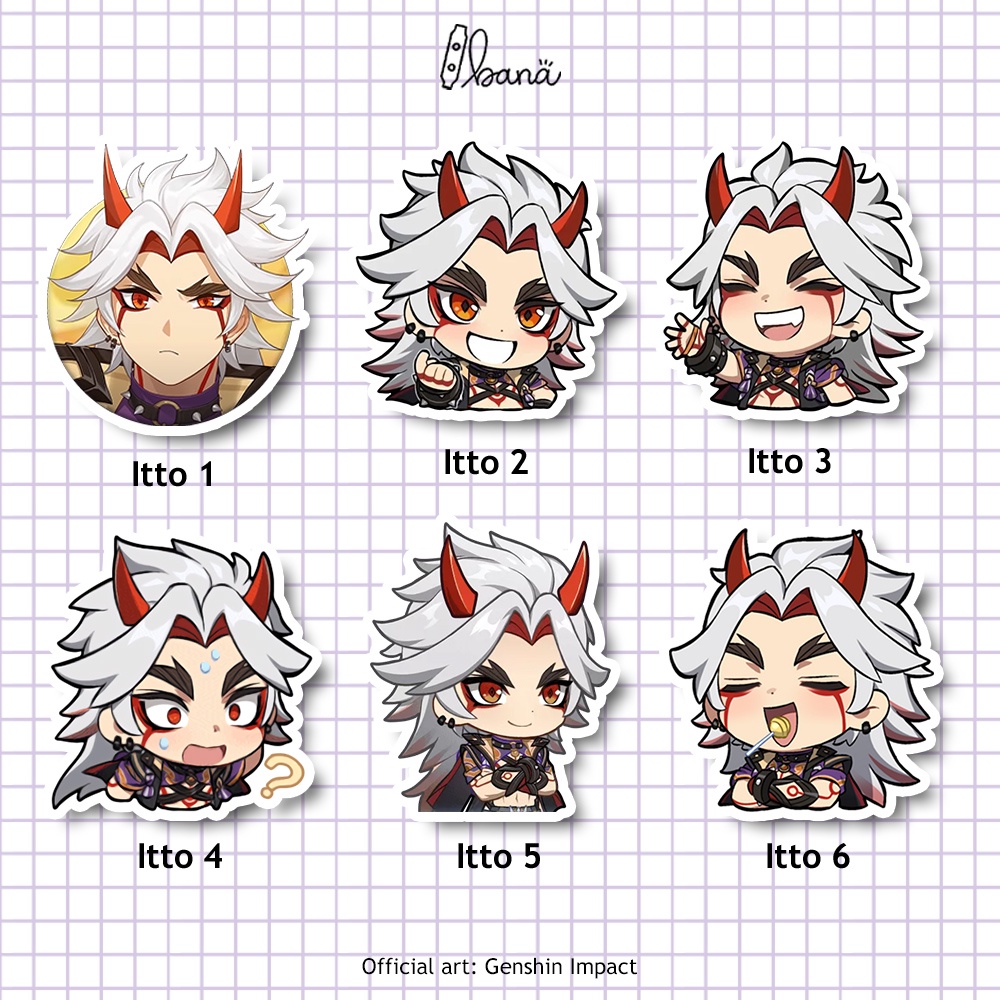 Jual Stiker Genshin Impact ARATAKI ITTO Sticker Vinyl Waterproof Bijian ...