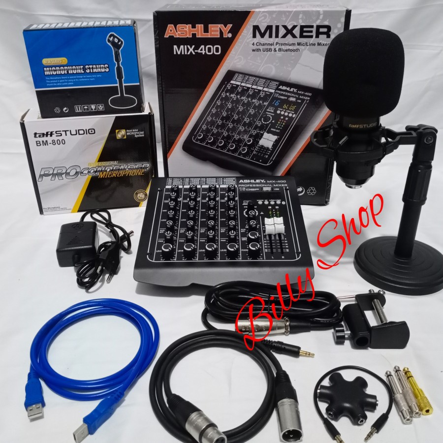 Jual Paket Podcast Mixer Ashley Mix 400 1 Mic BM 800 (1 Orang ...