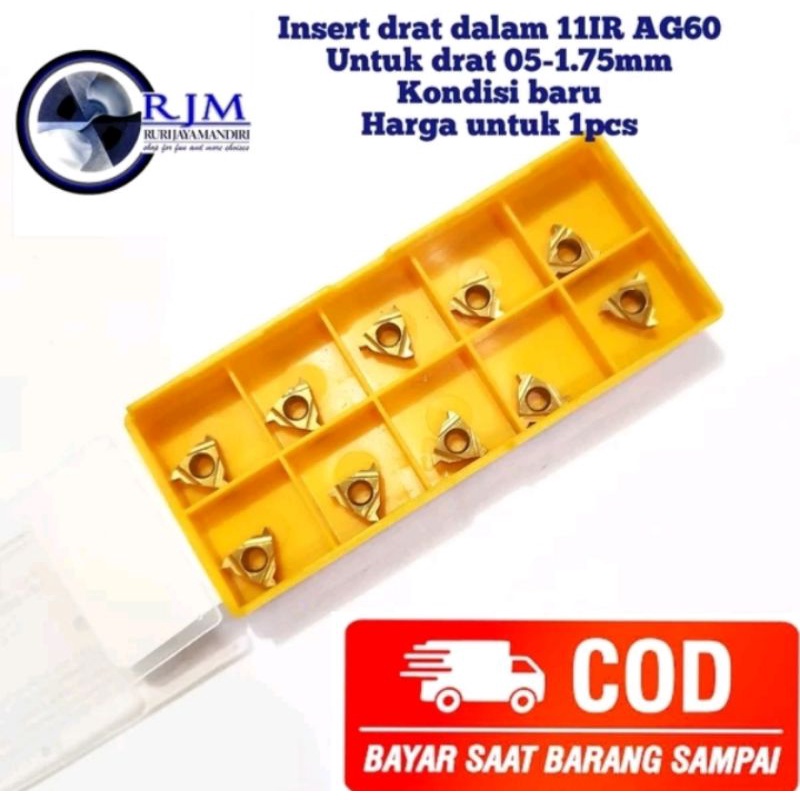 Jual insert drat dalem insert ulir dalem 11 iR AG60 drat 0,5mm-1,75mm ...