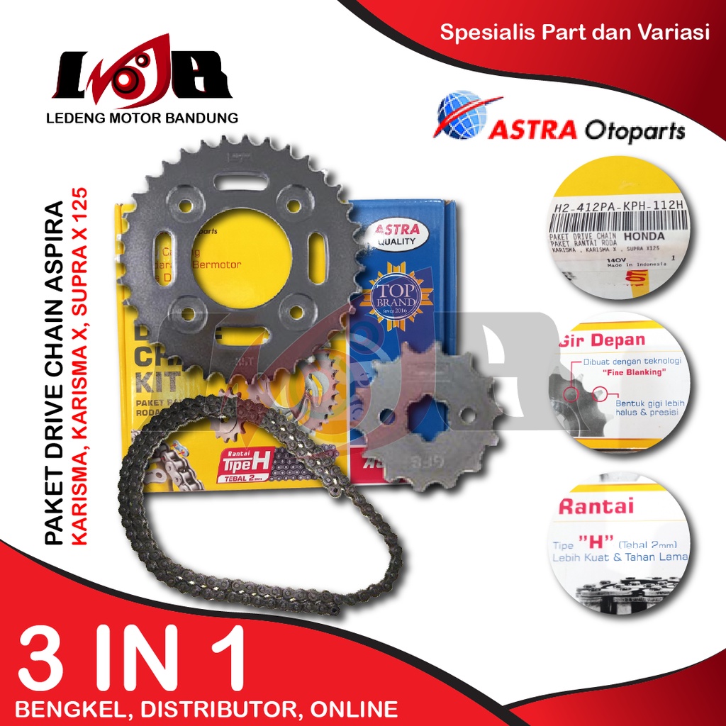 Jual Aspira GearSet Supra X 125 Karisma Drive Chain Rantai Roda Gir ...