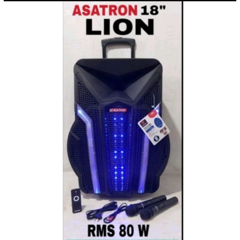 Jual SPEAKER ASATRON PORTABLE 18 INCH ASATRON LION WIRELESS + MIC ...