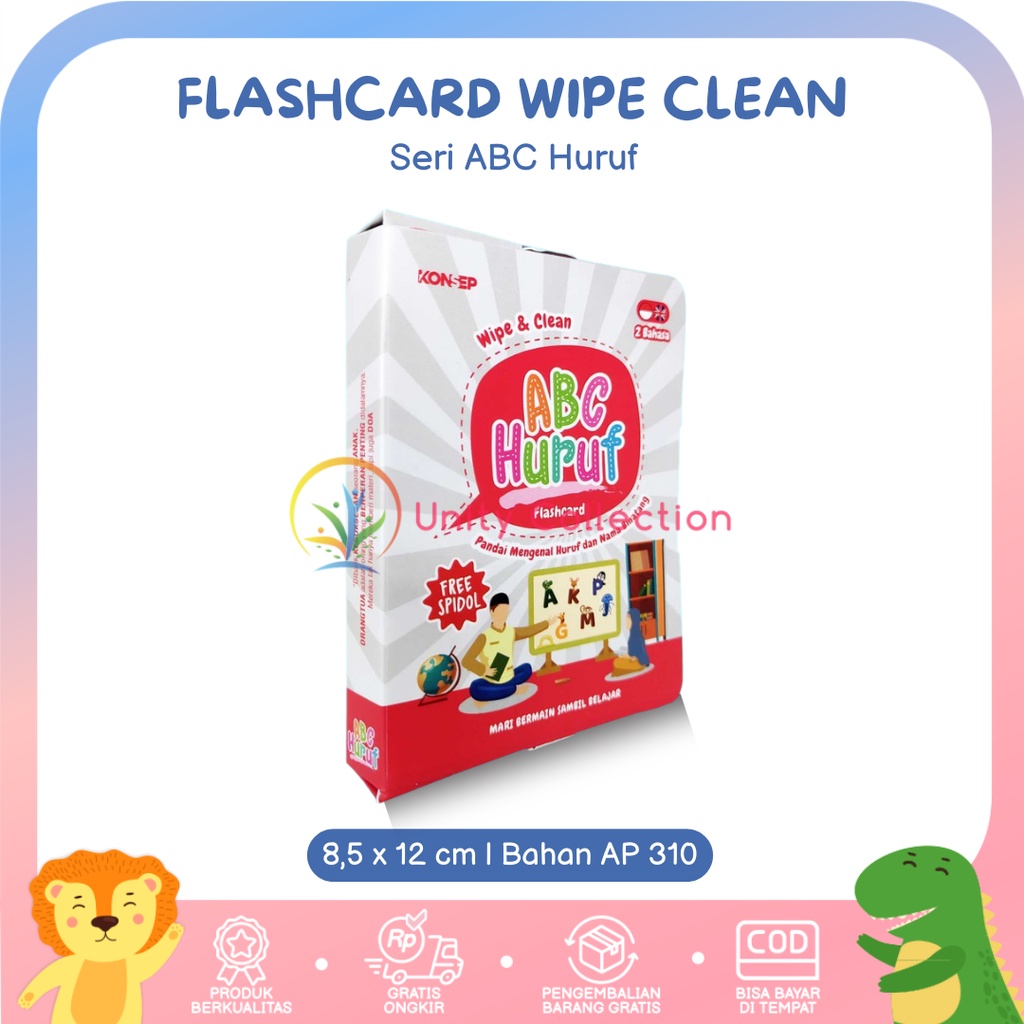 Jual Flashcard Wipe Clean Seri ABC Huruf / Kartu Belajar Flash Card ...