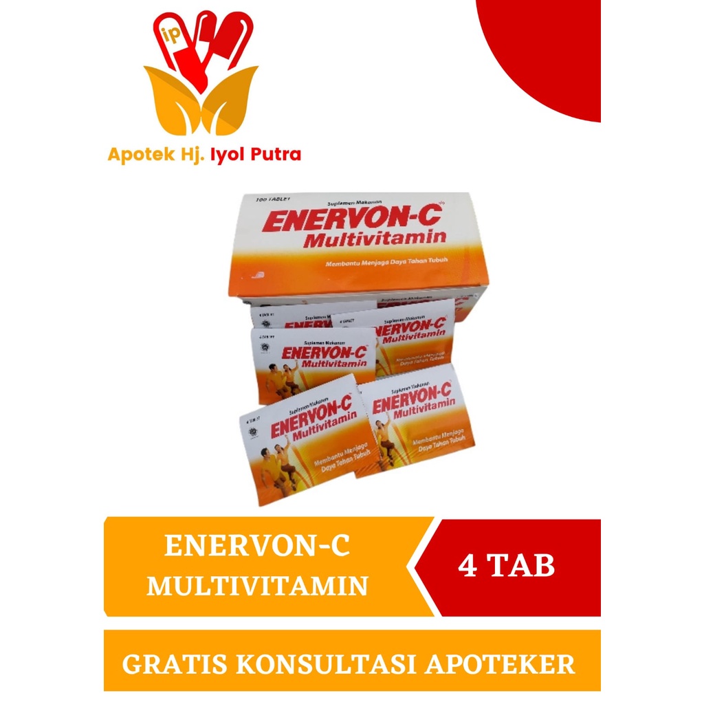 Jual ENERVON C 4 TABLET STRIP MULTIVITAMIN UNTUK DAYA TAHAN TUBUH ...