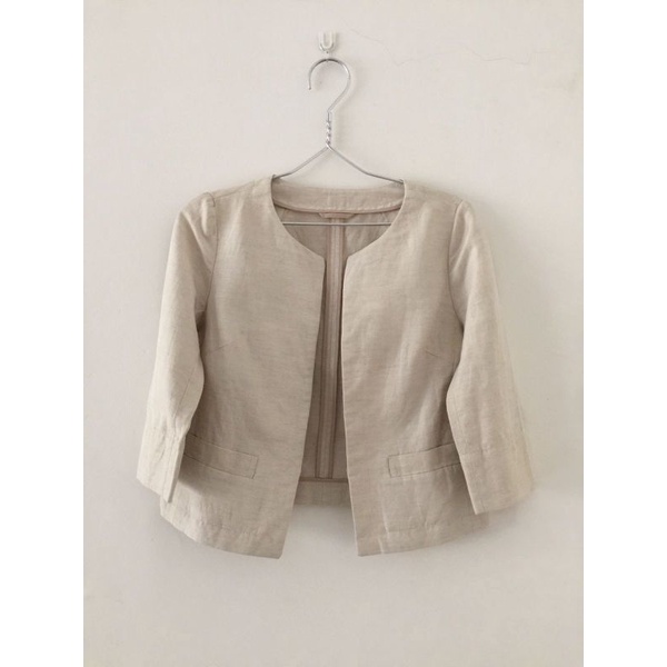 Jual Bolero Blazer Crop Outer Uniqlo Miu Brukat Rajut Cream coksu ...
