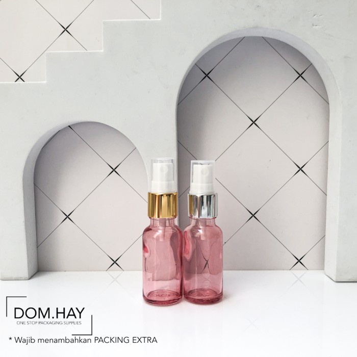 Jual Botol Spray Kaca Pink 20ml Tutup Halfcap Bottle Luxury Elegant ...