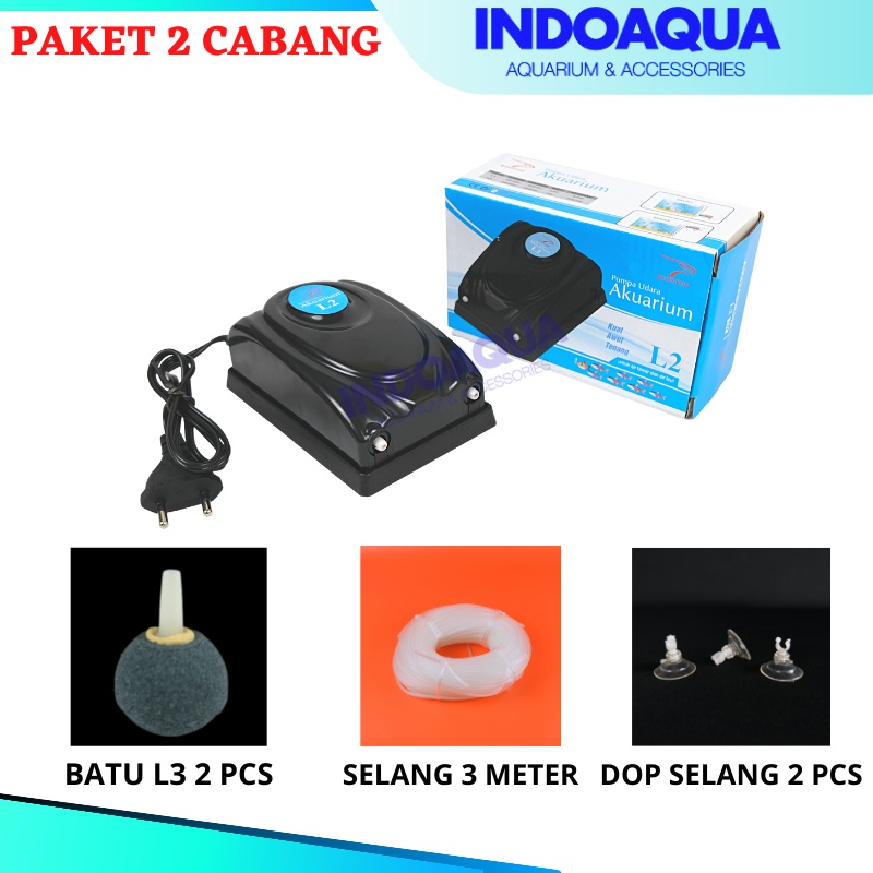 Jual Paket Pompa Udara Aquarium 2 Cabang Pompa Aerator Aquarium 2 ...
