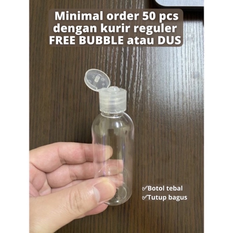 Jual botol fliptop 60ml Neck 18MM tutup bening flip cap plastik pet ...