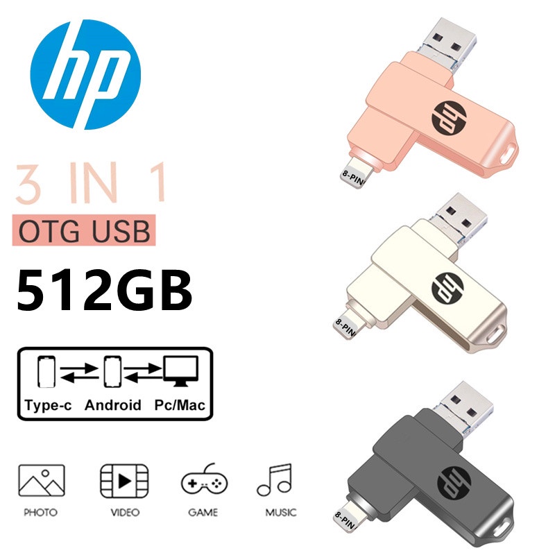 Jual 3in1 Flashdisk Eksternal USB 3.0 OTG Tipe-c 512GB Anti Air Untuk ...
