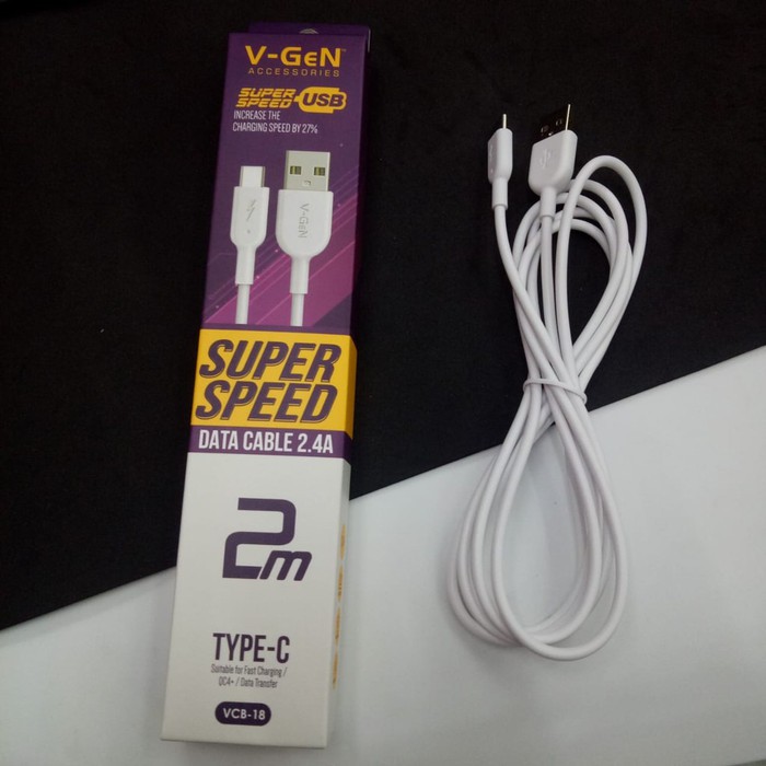 Jual V-GeN VCB-18 CABLE DATA TYPE-C 2.4A Kabel Charger VGEN Type C 2 ...