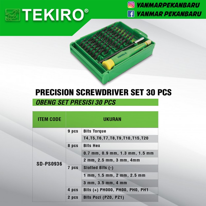 Jual TEKIRO PRECISION SCREWDRIVER SET 30 PCS / OBENG SET PRESISI 30 PCS ...
