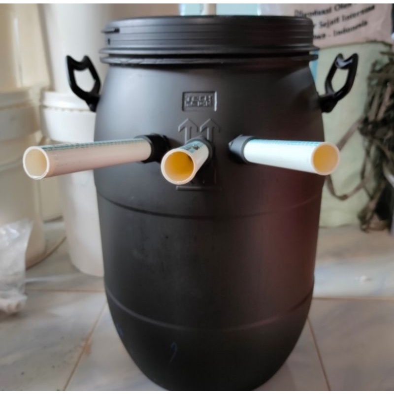 Jual EMBER BIO FILTER KOLAM IKAN DENGAN TONG -HITAM | Shopee Indonesia