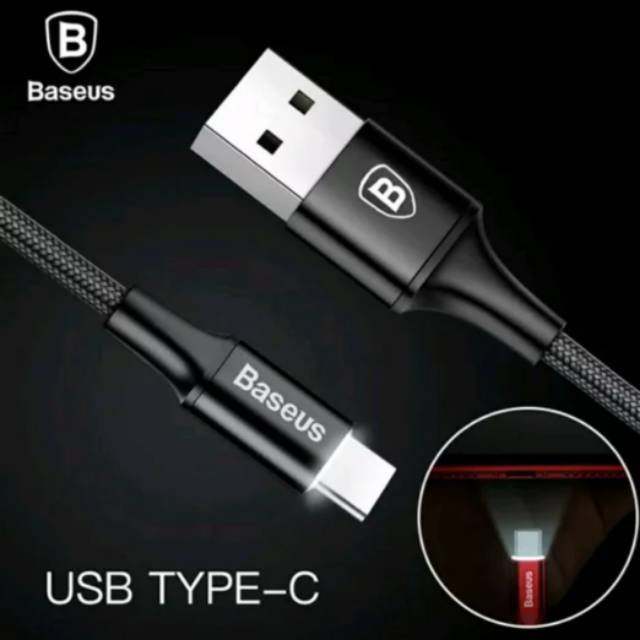 Jual baseus kabel data type C led fast charging 25 cm | Shopee Indonesia