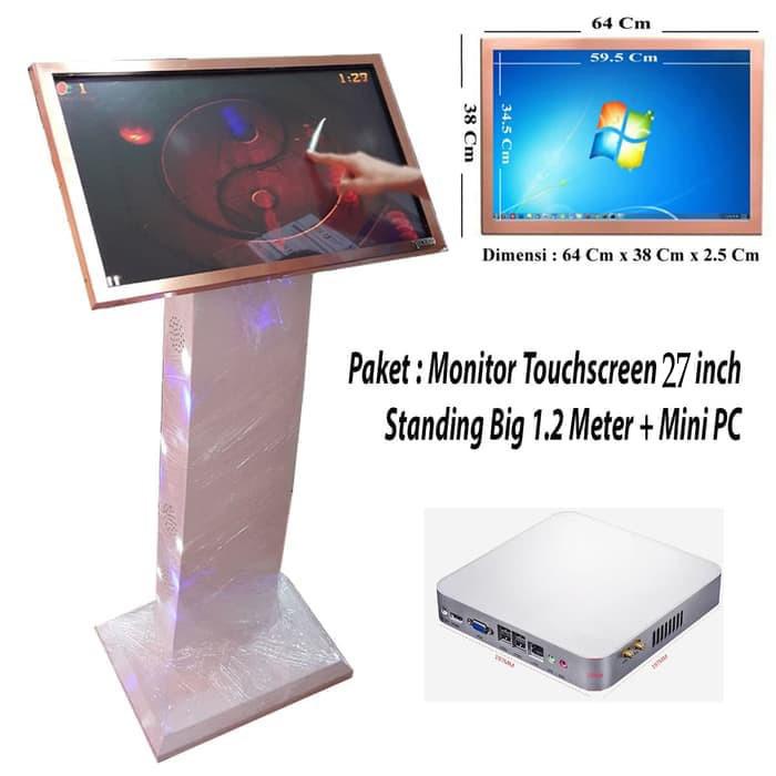Jual PAKET MONITOR TOUCHSCREEN 27 INCH STANDING BIG 1.2 METER + MINI PC ...