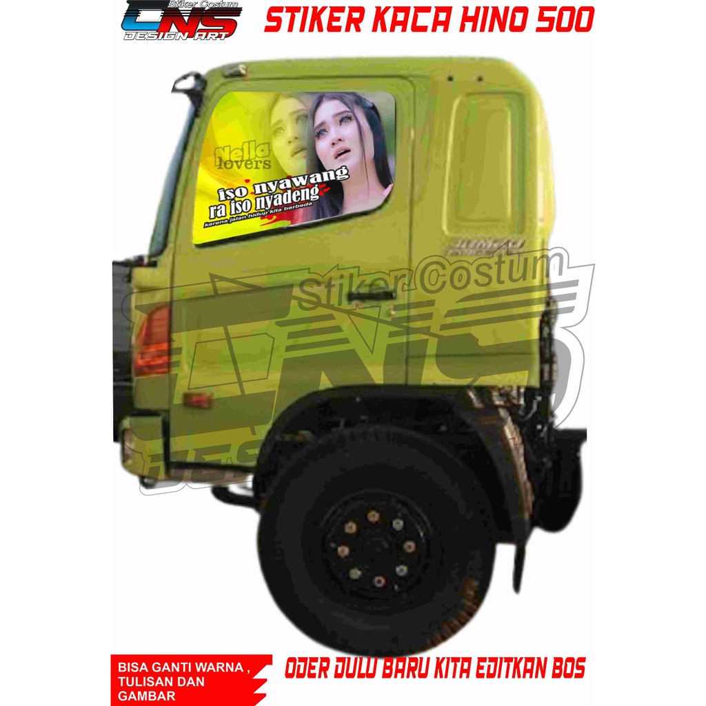 Jual Stiker decal Variasi kaca hino 500 Bahan One Way Tembus Pandang ...