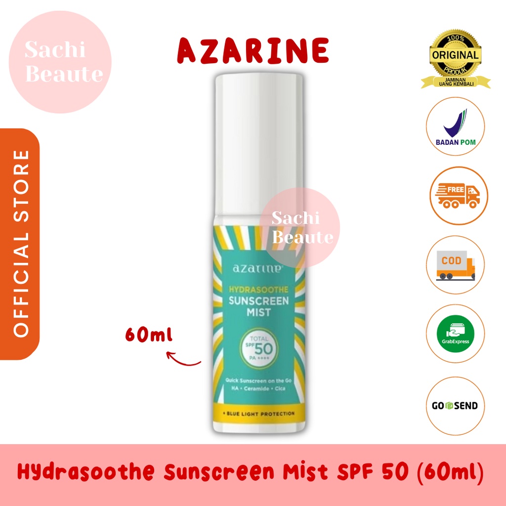 Jual Azarine Hydrasoothe Sunscreen Gel Mist SPF 50 PA++ Hydramax-C ...