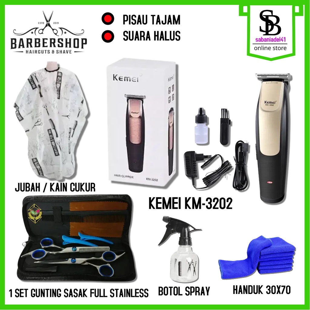 Jual Mesin Cukur Rambut Cas KEMEI KM-3202 Rechargeable & Cordless Hair Clipper alat cukur rambut ...