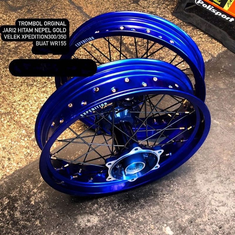 Jual Velg EXPEDITION Tromol ORI Set Supermoto 17 300 350 WR155 - Biru ...