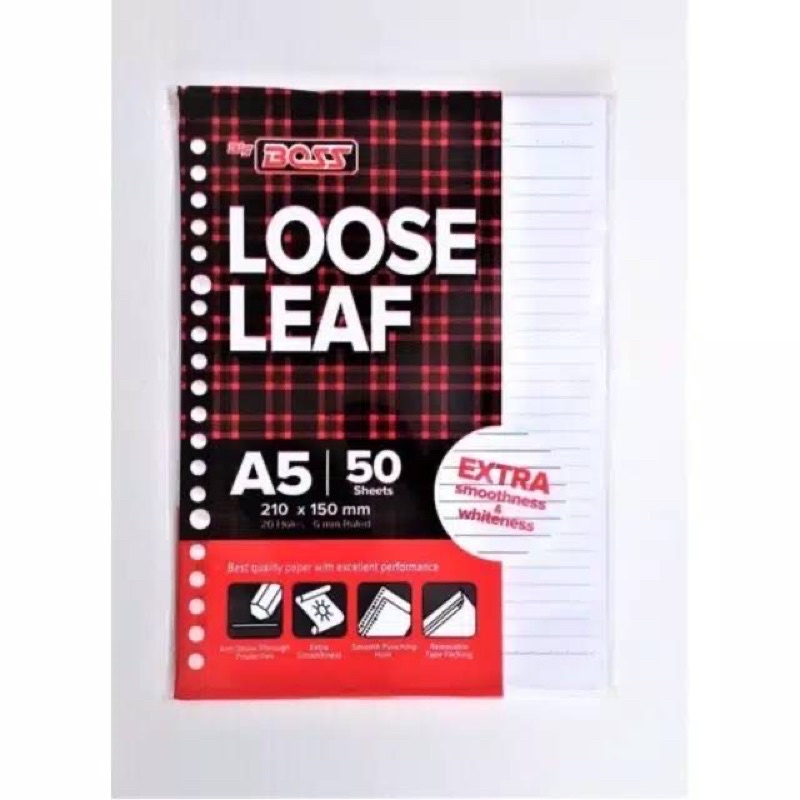 Jual Kertas Binder Big Boss B5 Loose Leaf Big Boss B5 / A5 isian binder ...