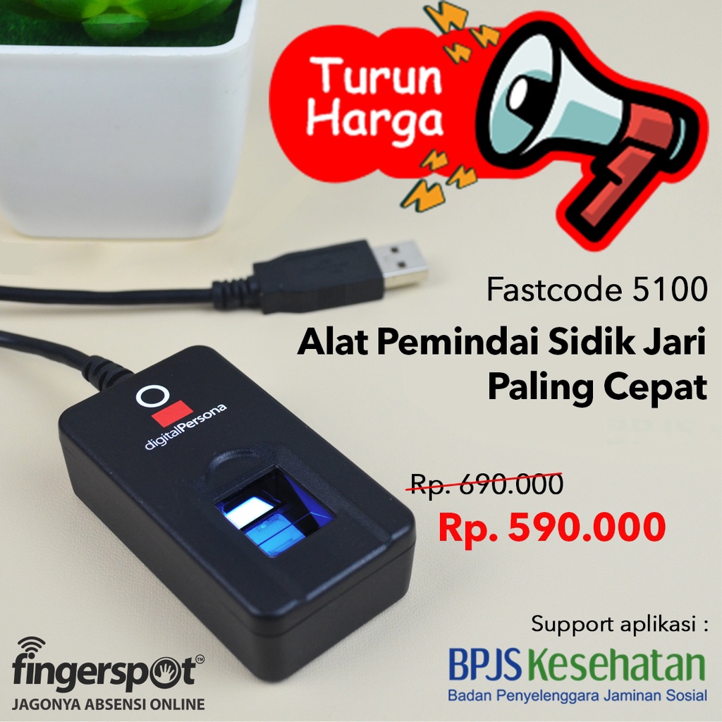 Jual Fingerspot Fastcode 5100 Sensor Sidik Jari dan SDK - Support Aplikasi BPJS Kesehatan ...