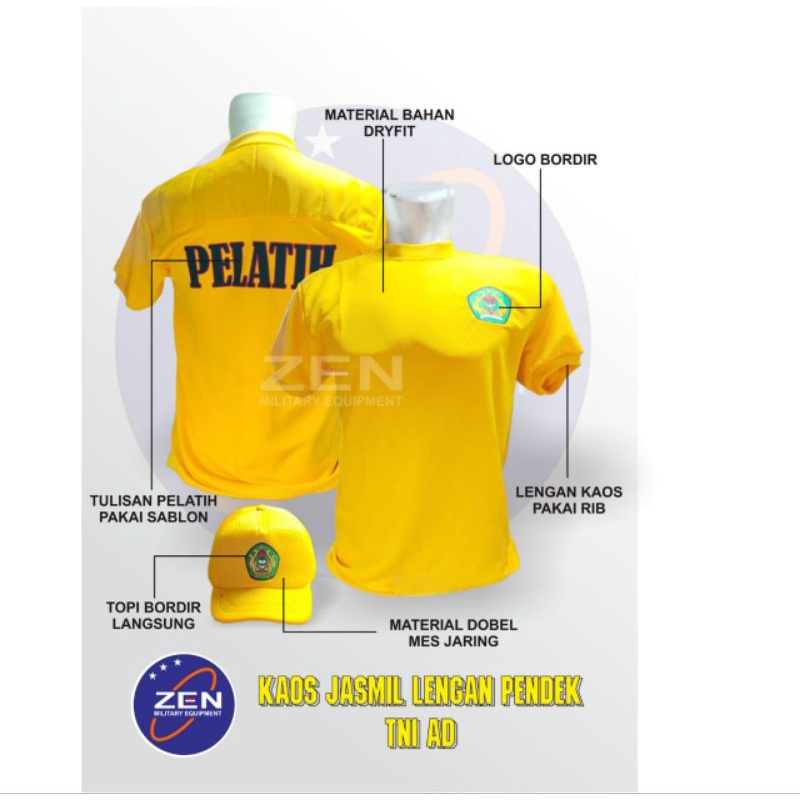 Jual KAOS KUNING JASMIL TNI AD | Shopee Indonesia