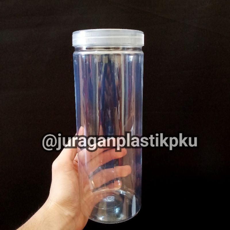 Jual Toples Jar Plastik Silinder 1500ml / Botol Toples Tabung Kue Nastar Hampers Snack 1500 ml 1 ...