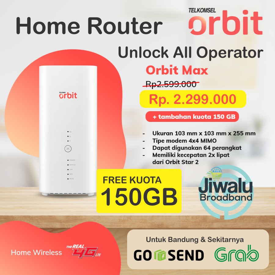 Jual Router Modem Huawei B818 Telkomsel Orbit Max Free 150GB Garansi ...