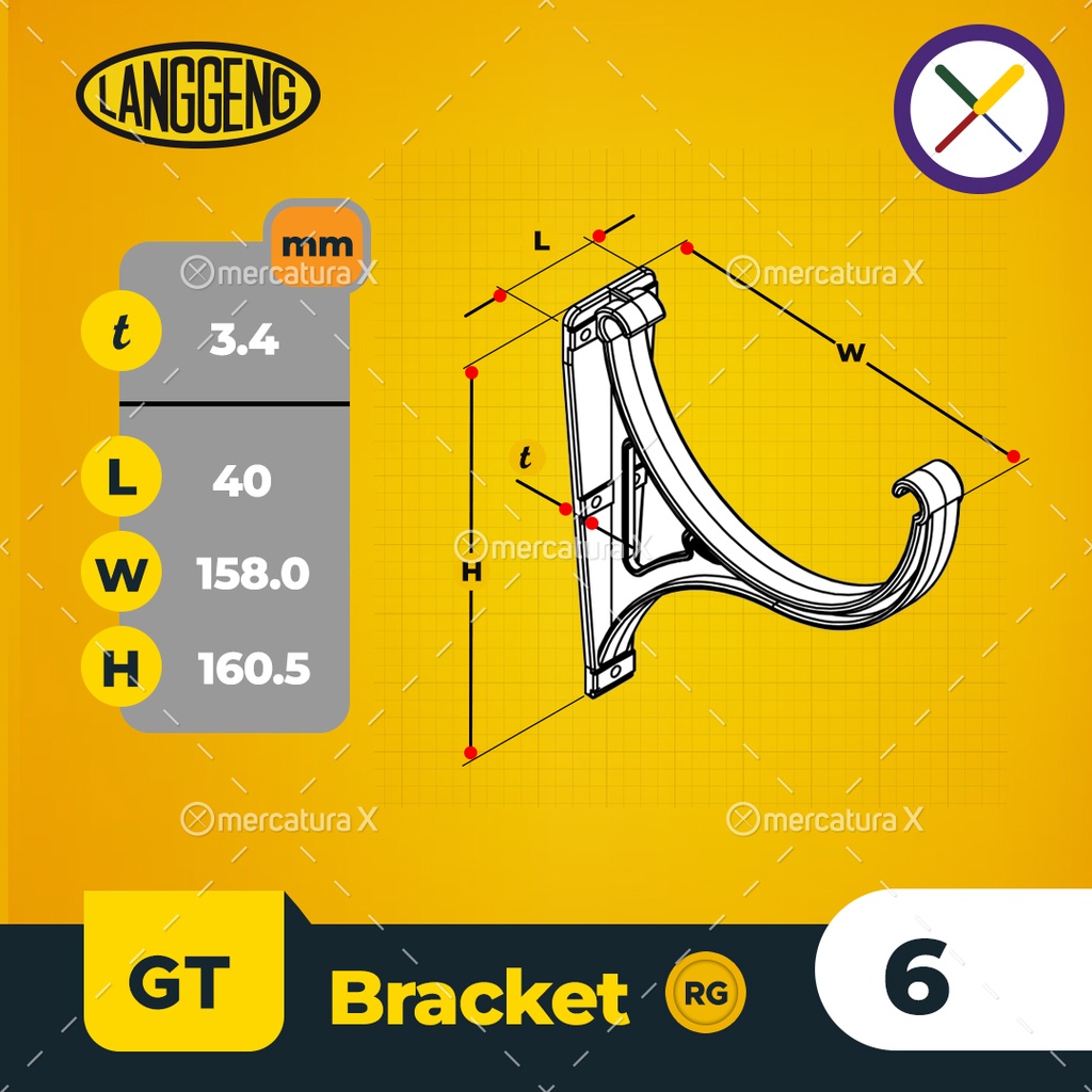 Jual Gantungan Talang Air Gutter Bracket RG - GT 6" - Fitting PVC ...