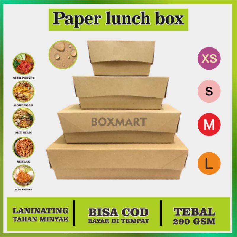 Jual Lunch Box Kotak Kemasan Makanan Nasi Ayam Geprek Paper Kraft ...