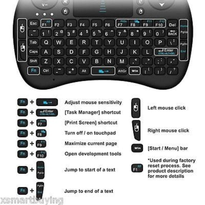 Jual Mini Keyboard Wireless i8 2.4G Handheld Keyboard For PC Android TV ...
