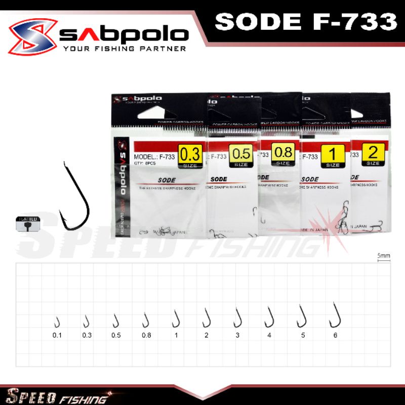 Jual Hook Mata Kail Pancing Sabpolo Sode F-733 Non Lubang | Shopee Indonesia