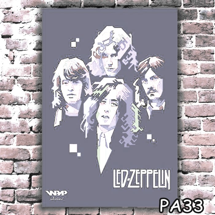 Jual HIASAN DINDING POSTER KAYU POPART WALL HOME DECOR LED ZEPPELIN ...