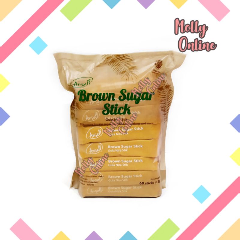 Jual Ansell Brown Sugar Stick 60 x 8 gr Gula Merah Stik Nira | Shopee ...