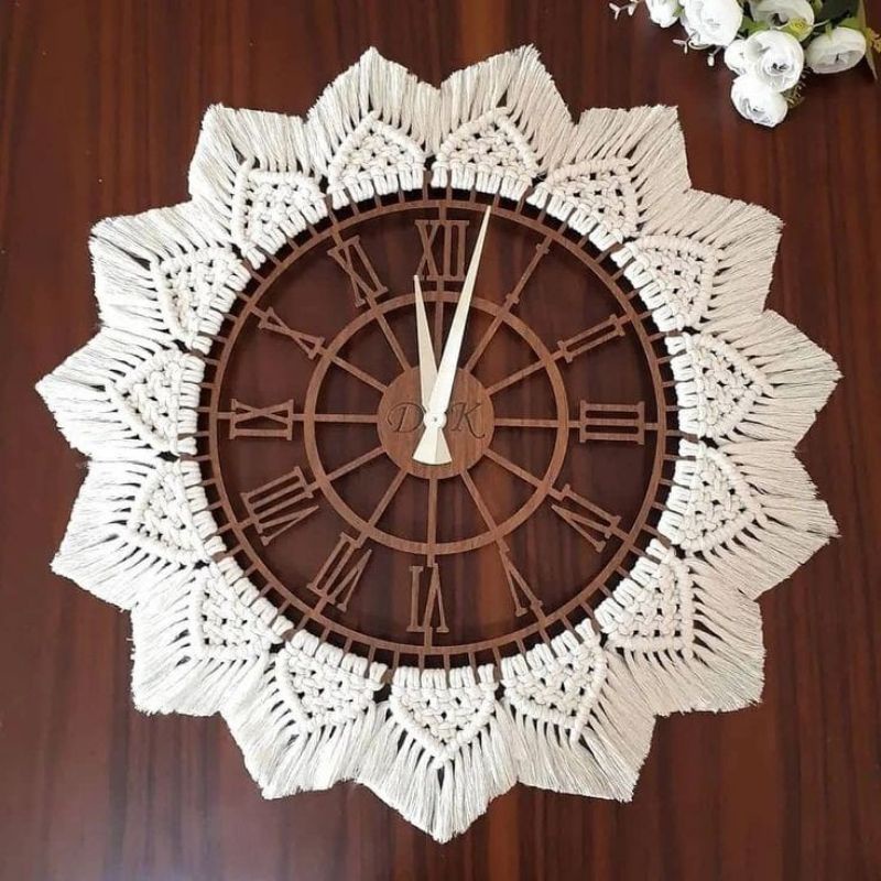 Jual Aksesoris macrame jam dinding Custom hiasan dinding jam macrame | Shopee Indonesia
