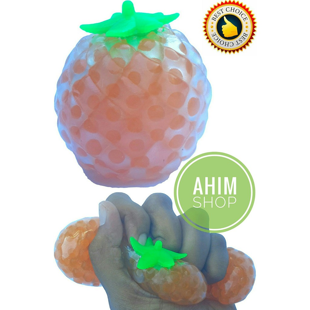 Jual Squishy Slime Jelly Balls Pineapple NANAS ORANGE Mainan Remas Anti ...