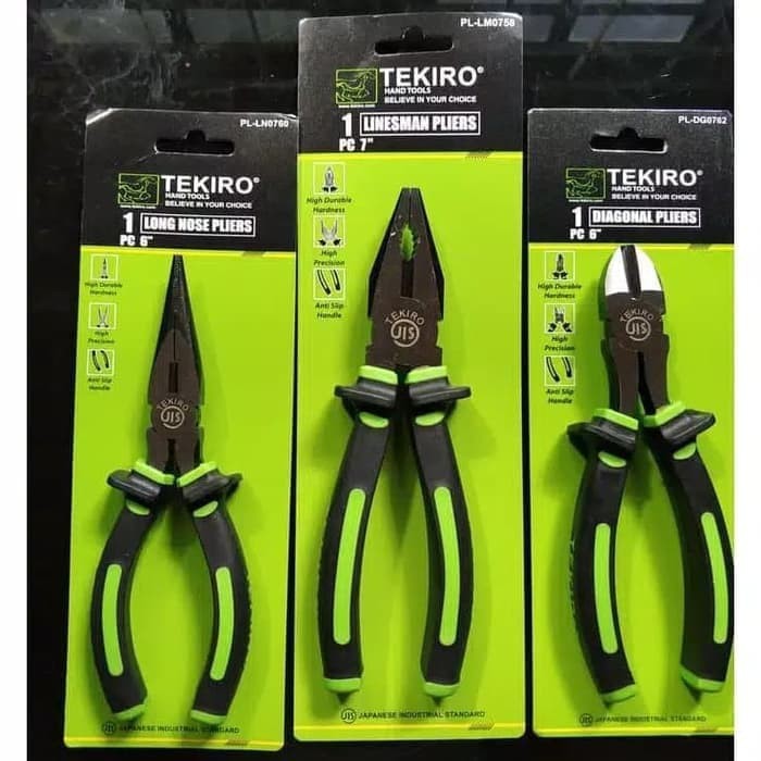 Jual Tekiro Tang Set Tang Lancip 6" Tang Potong 6" Tang Kombinasi 7 ...