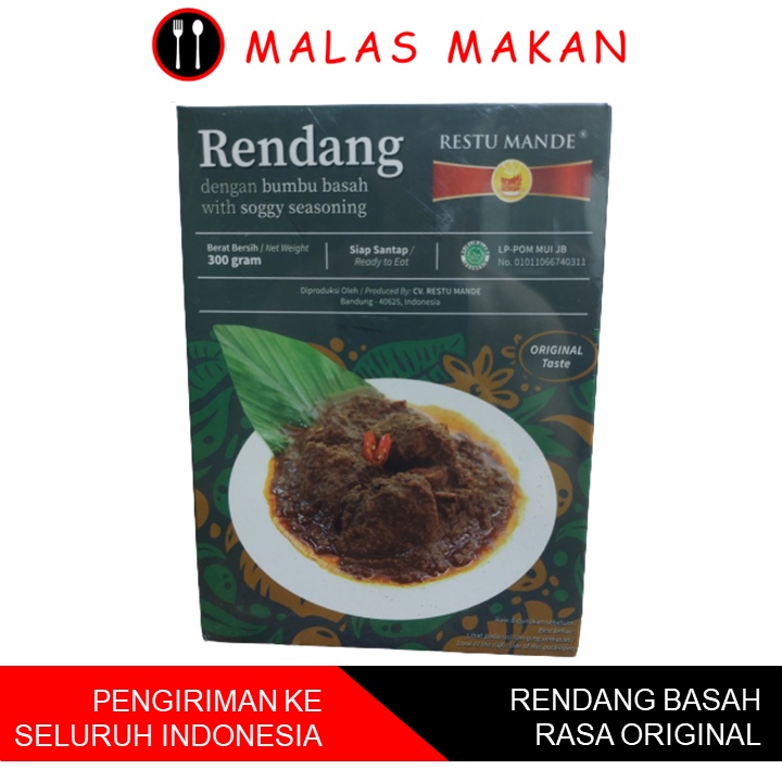 Jual Rendang Basah Rasa Original Restu Mande Rendang Padang 300gr ...