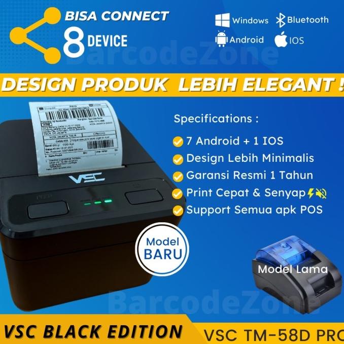 Jual MINI THERMAL PRINTER BLUETOOTH VSC TM-58D PRO 58mm SUPPORT MOKAPOS ...