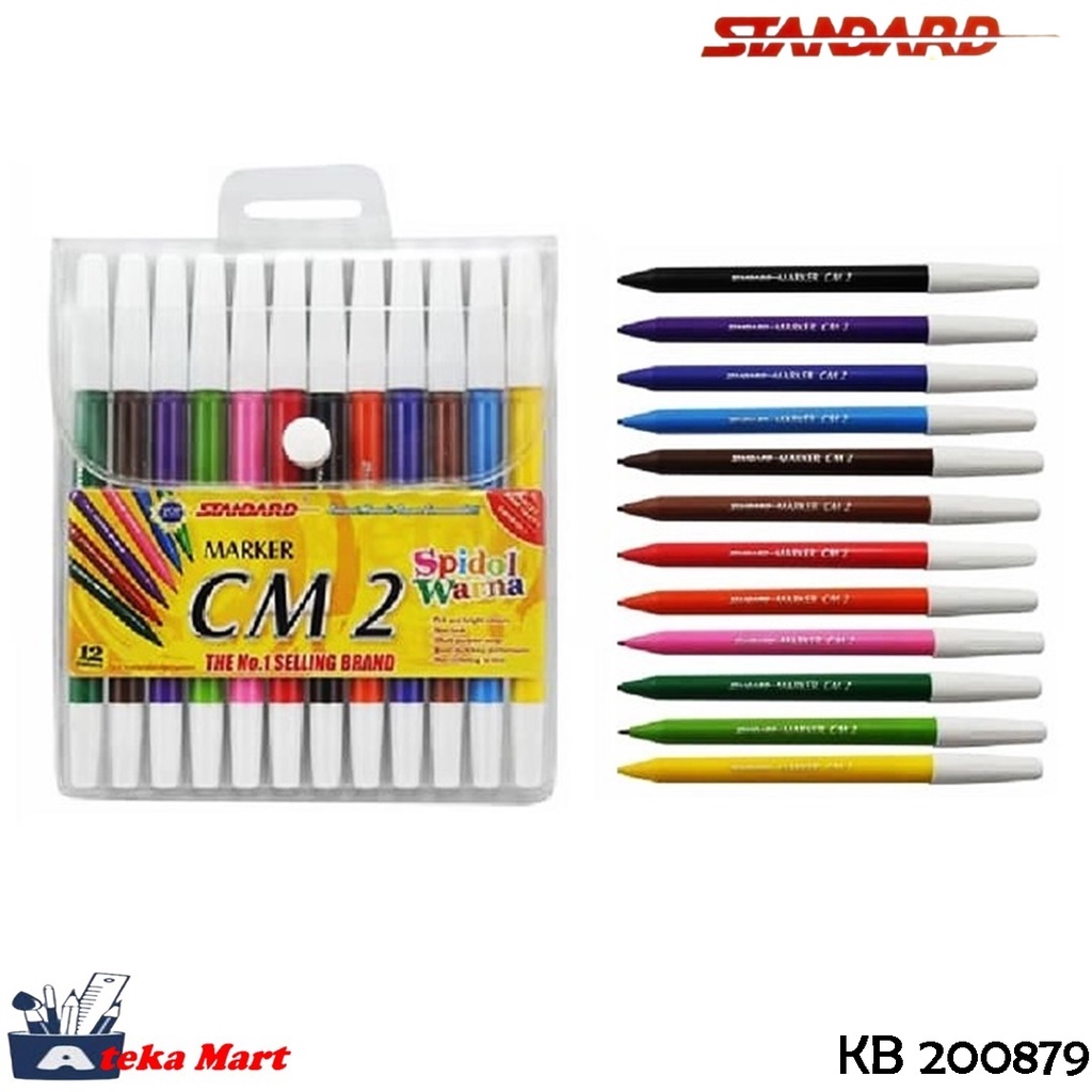 Jual [SET] STANDARD SPIDOL MARKER 12 WARNA | Shopee Indonesia