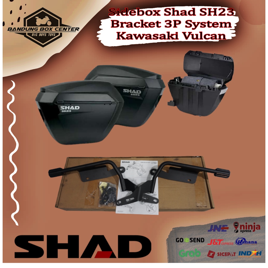 Jual Paket Box Motor Box Shad SH23 Sidebox Bracket 3P System Kawasaki ...