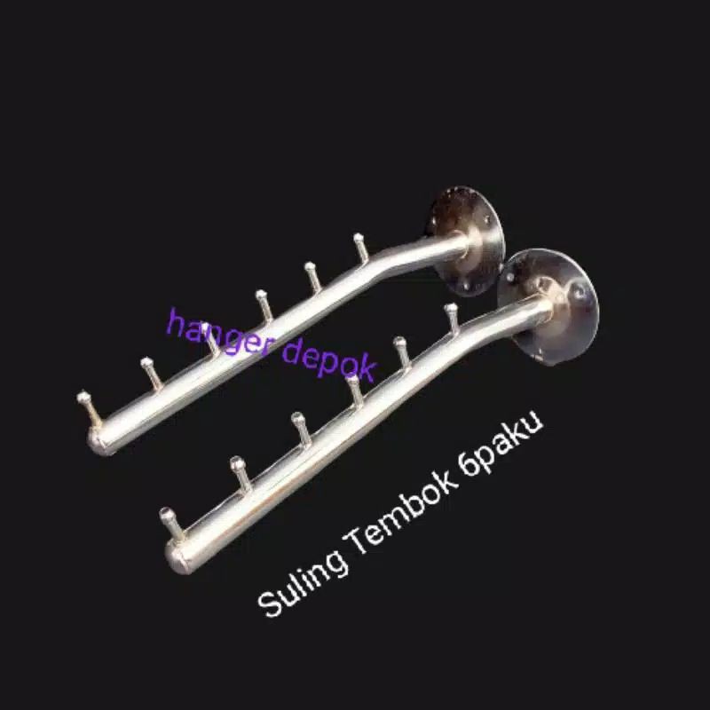 Jual SULING TEMBOK GANTUNGAN BAJU DINDING 6 TITIK BAHAN BESI | Shopee ...