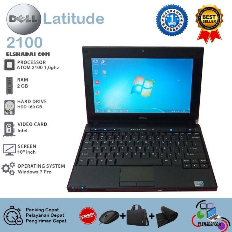 Jual Dell latitude 2100 2110 2120 intel atom 1,6 ghz 2GB 160GB bat ok ...