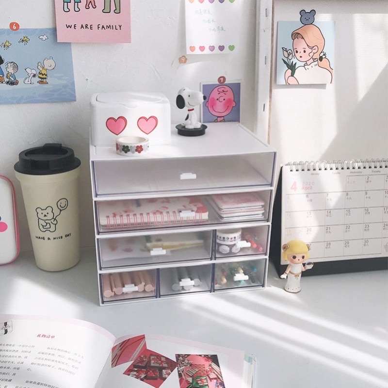 Jual Storage Box Mini Desktop Drawer Aesthetic | Shopee Indonesia