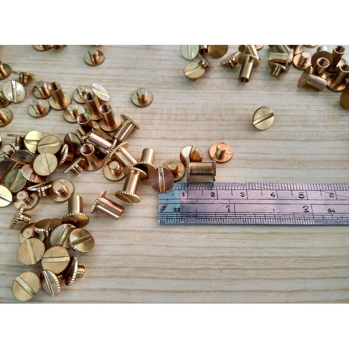 Jual Baut Jilid buku 8 mm (obeng minus) kuningan | Shopee Indonesia