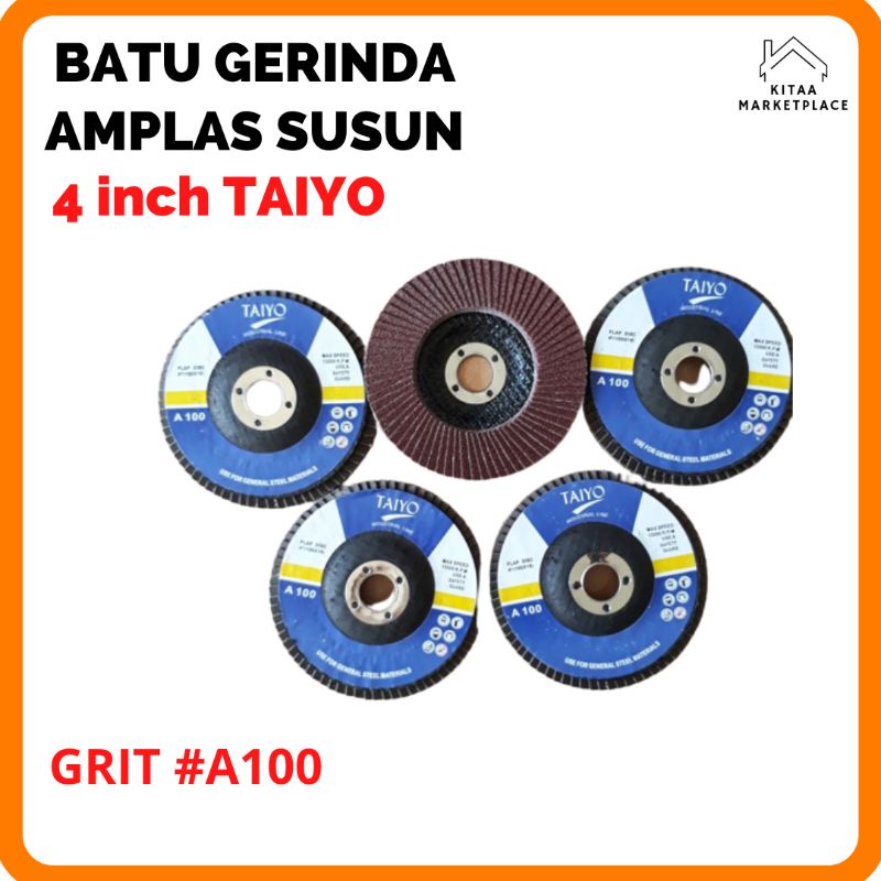 Jual TAIYO Amplas Susun 4" Inch GRID A100 Batu Gerinda Amplas 4 inch ...