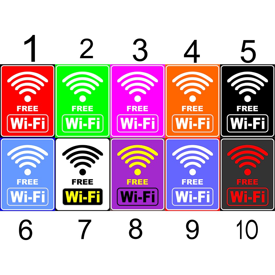 Jual STIKER FREE WIFI WARNA WARNI 12X16 | Shopee Indonesia